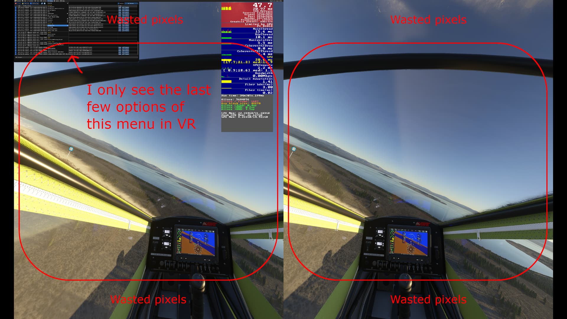 VR mode is rendering pixels that are never seen in the headset (a ...