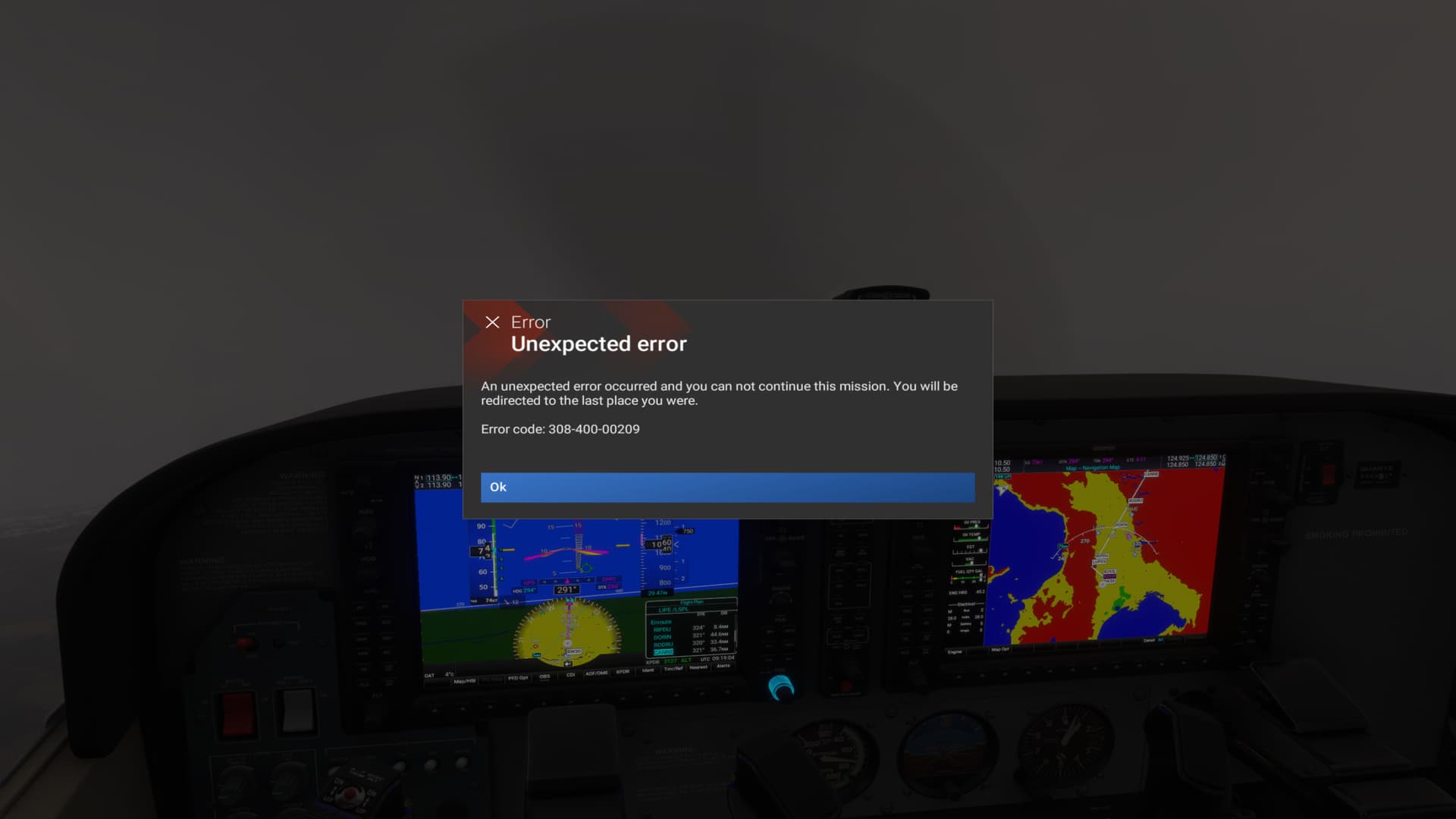 Mission - Unexpected error occurred - Error Code: 309-400-00201 - User ...