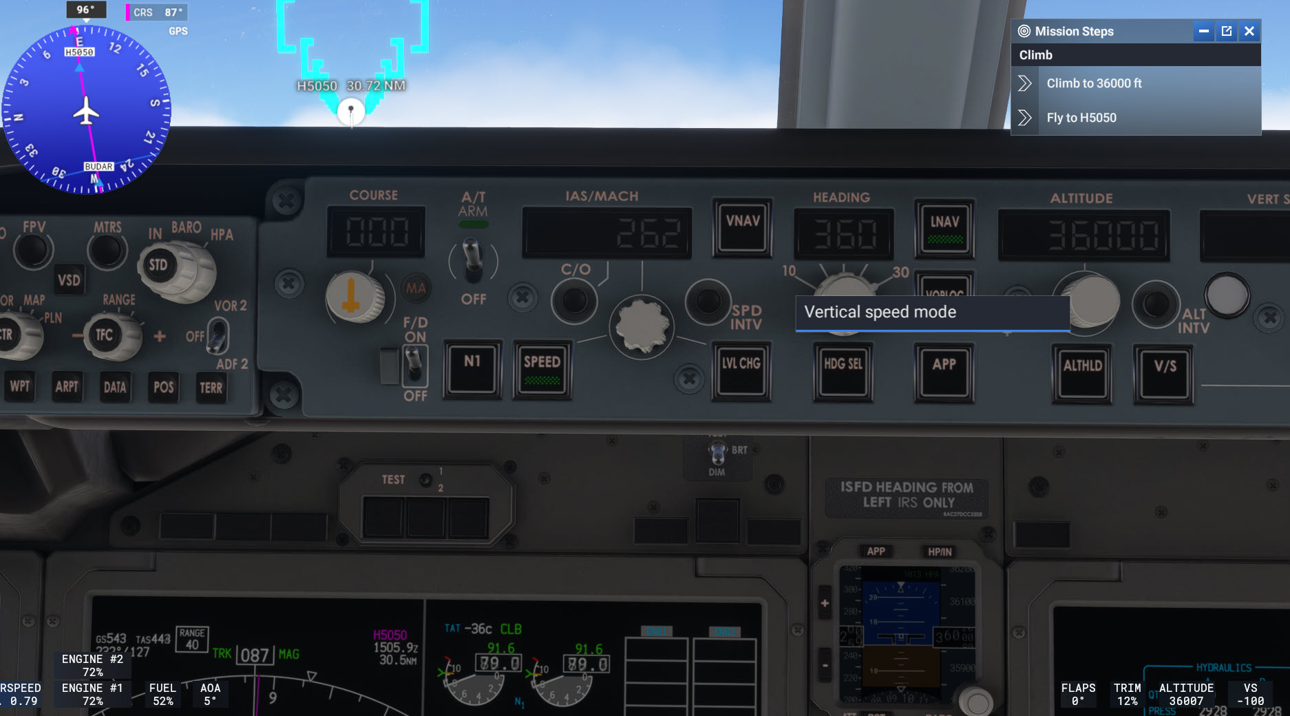 In missions, ATC only detect reach of requested altitude from below ...