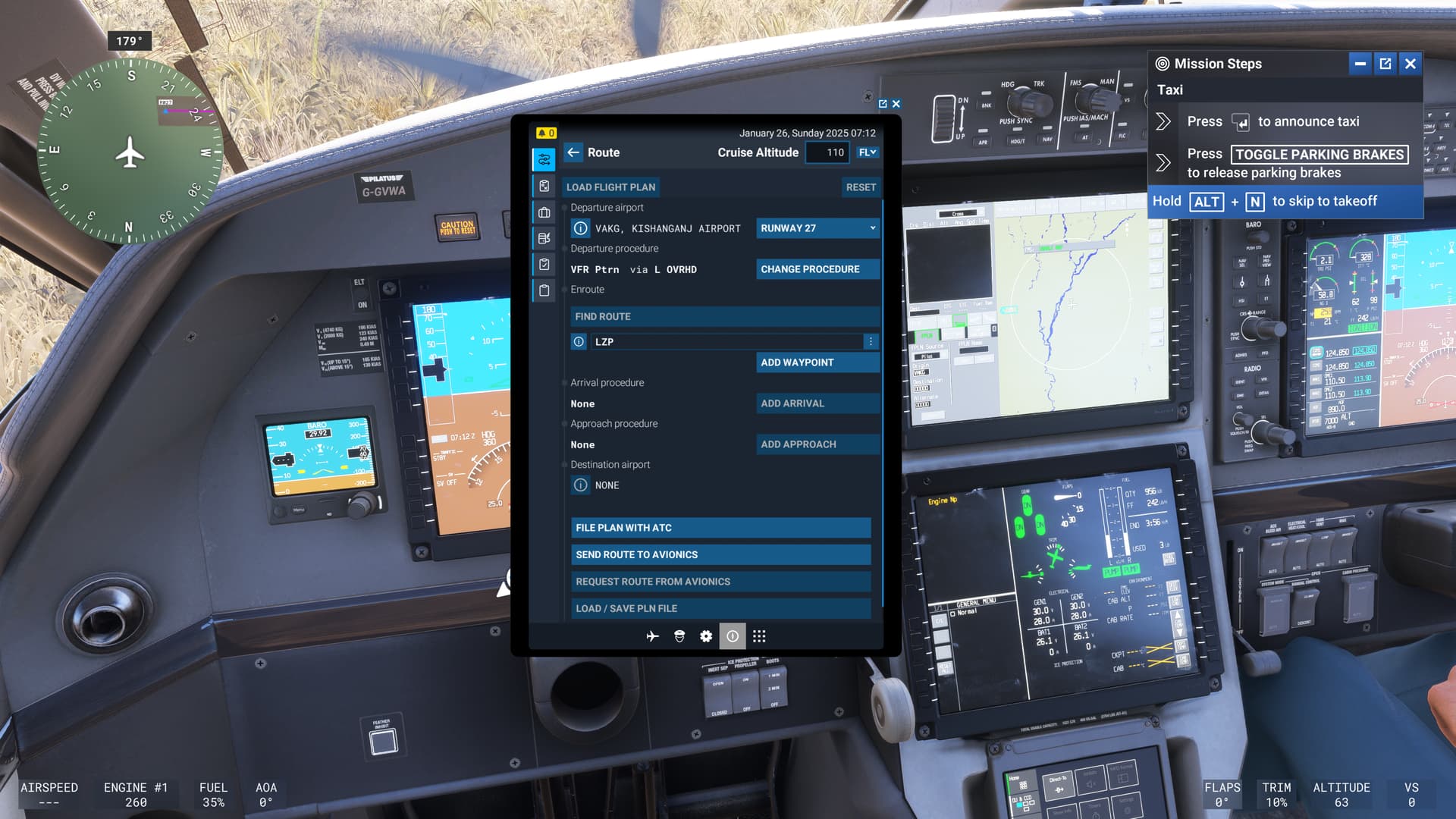 No destination listed in EFB or avionics when flying mission in career ...