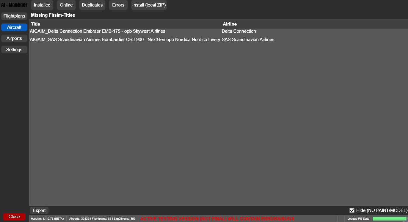 AIG Errors won't go away - Tools & Utilities - Microsoft Flight ...