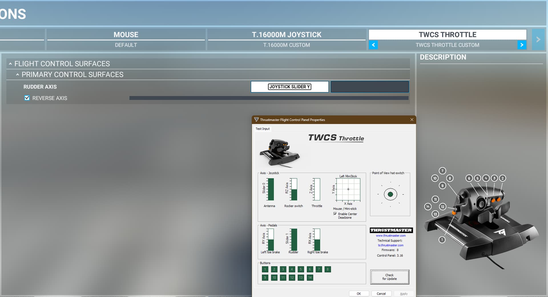 Thrustmaster TFRP T.Flight Rudder Axis v. Slider - Hardware & Peripherals - Microsoft Flight ...