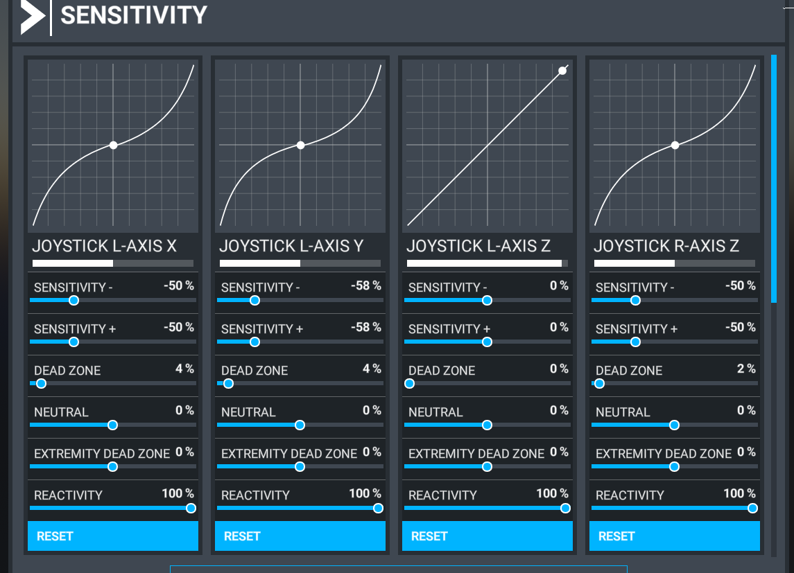 Sensitivity settings are not saved correctly - User Interface ...