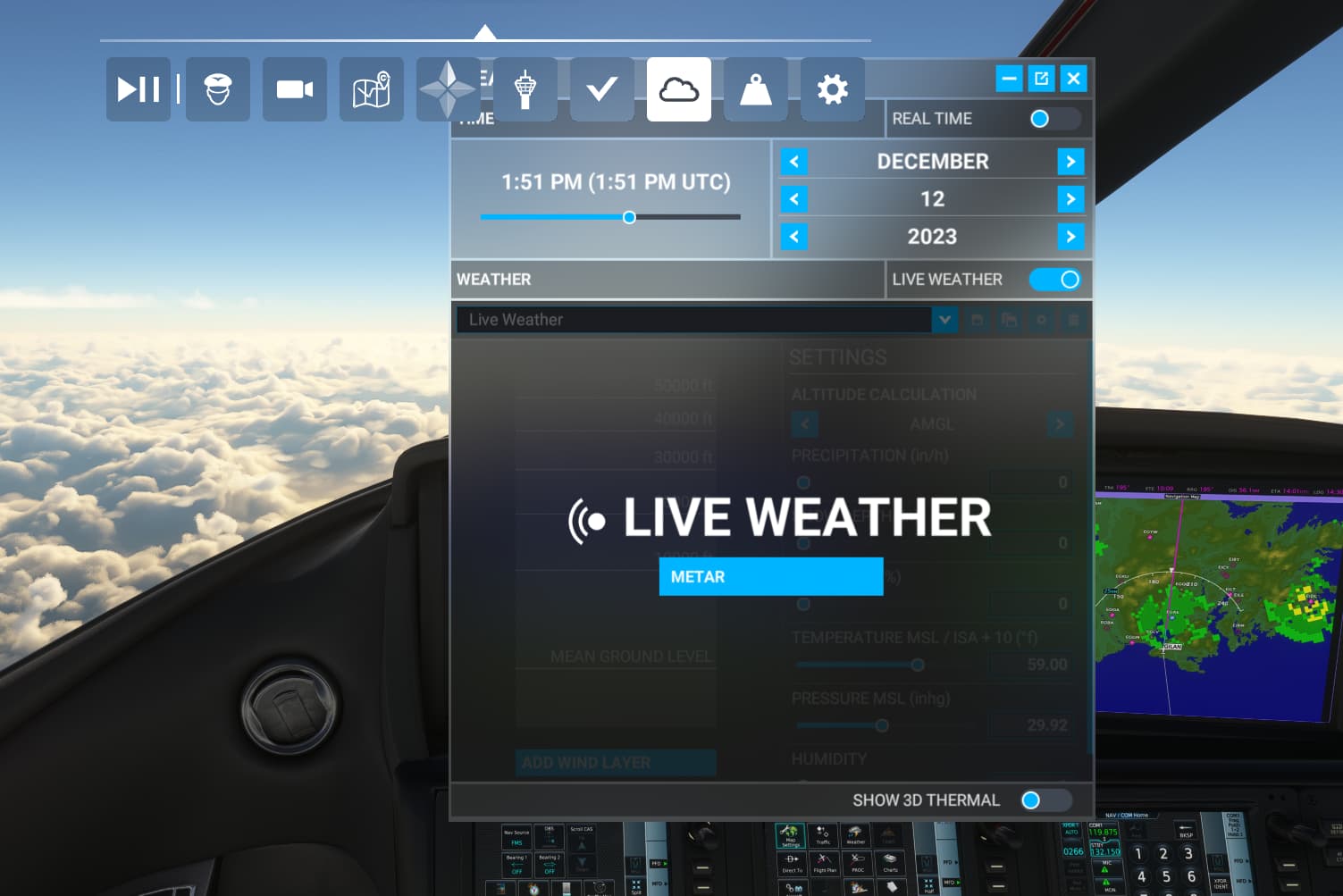 NEXRAD display shows METAR bubble around airports - Weather & Live ...