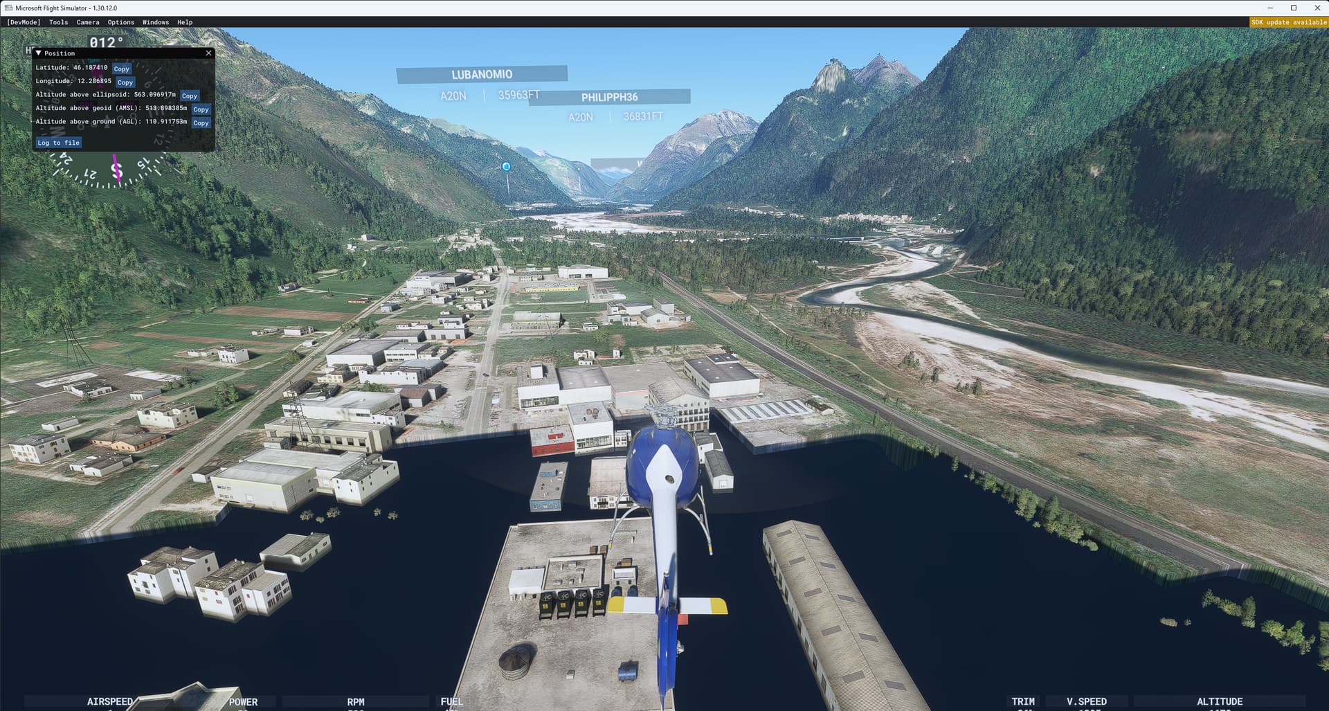 The terrain disappears as the plane moves forward - Scenery and ...