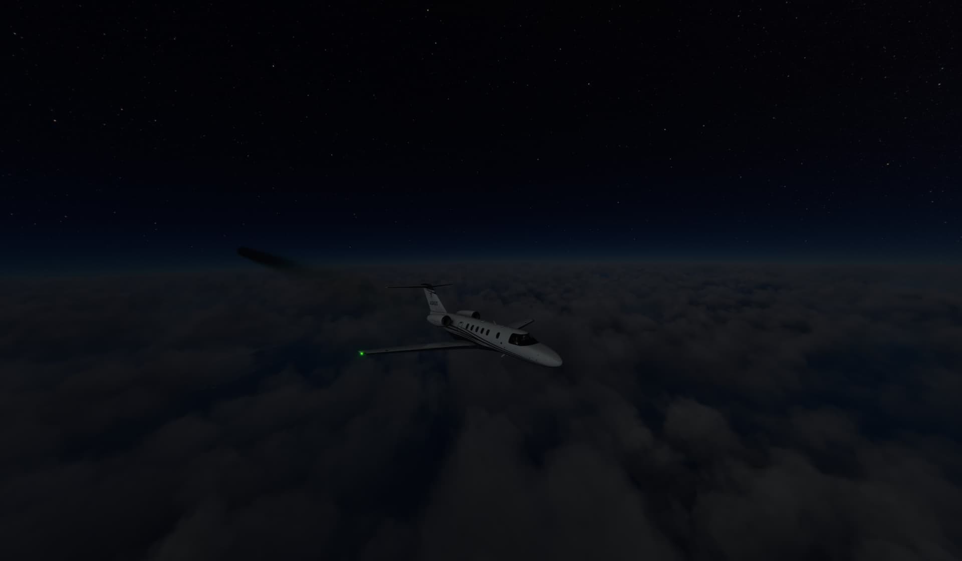 Clouds completely BROKEN at night with moon light (black exhaust ...