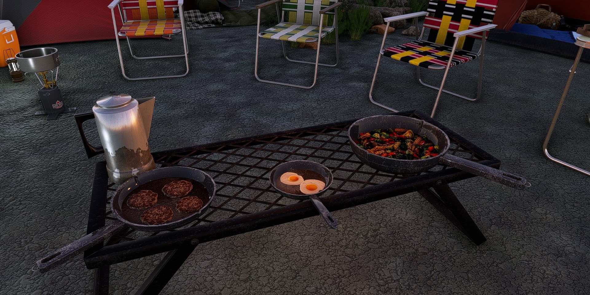 Landed at the Chicken Strip, setting up camp waiting on my partner ...