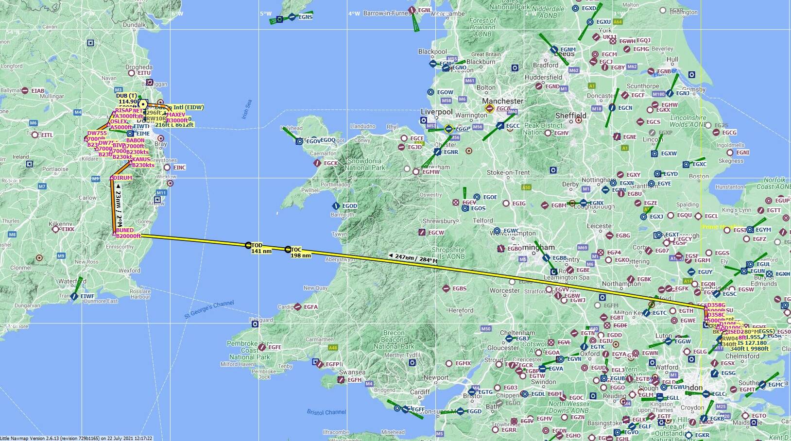 VirtualFlight.Online VF043 IFR EGSS Stansted to EIDW Dublin Intl ...