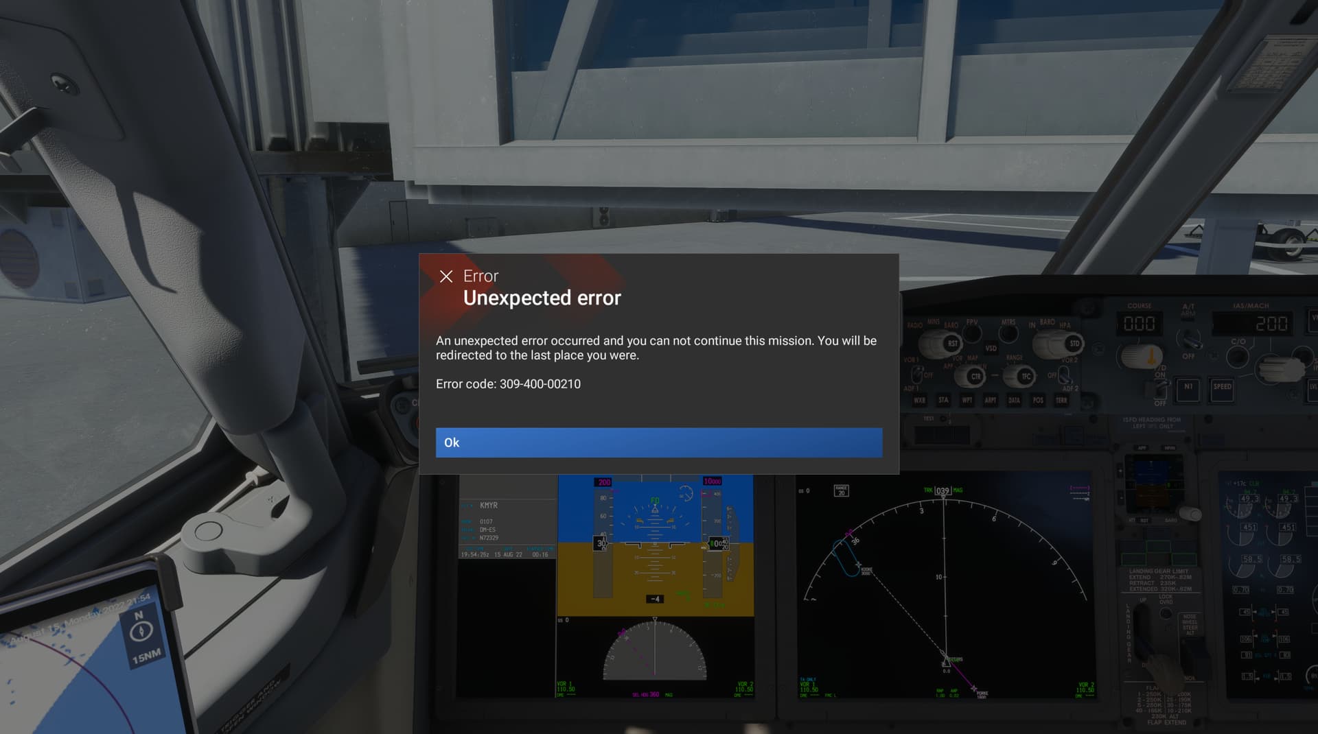 Mission - Unexpected error occurred - Error Code: 309-400-00201 - Page ...