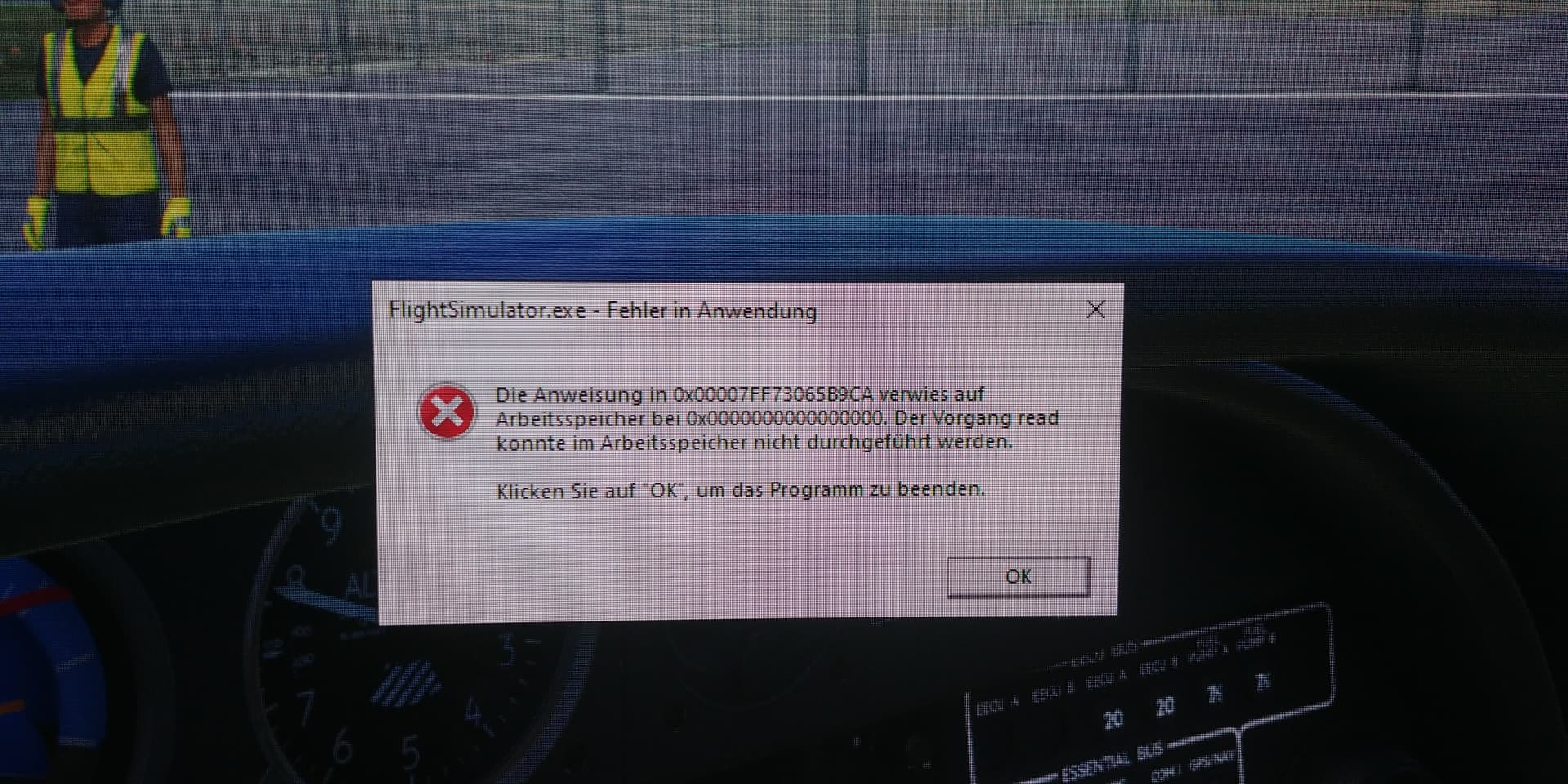 FlightSimulator.exe - Application Error (0x80000003) - A breakpoint has ...