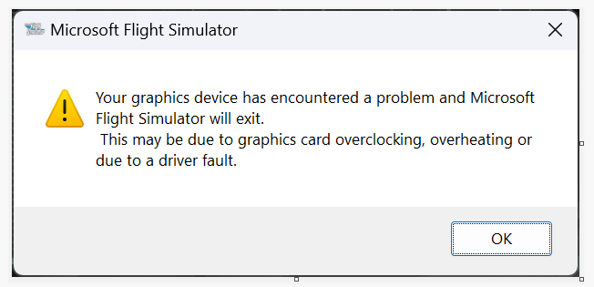 Warning: Your graphics device has encountered a problem - #1485 by RicardoM9334 - Install ...