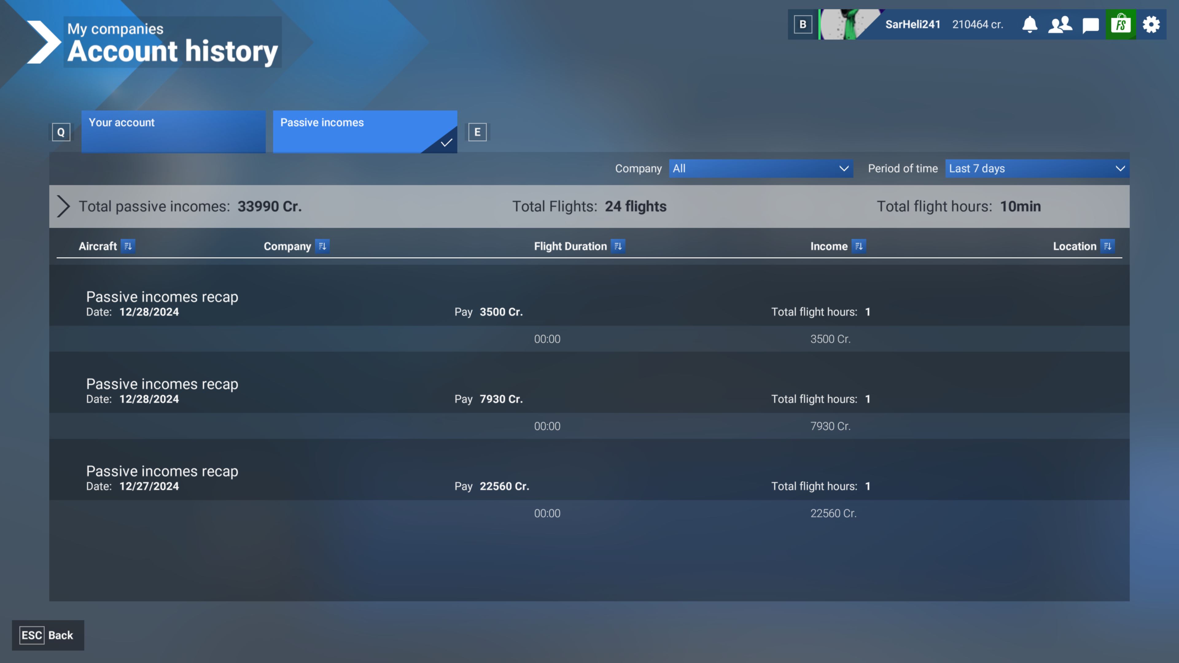 Conflicting and Inaccurate Flight Hours Related To Passive Income - User Interface & Activities ...