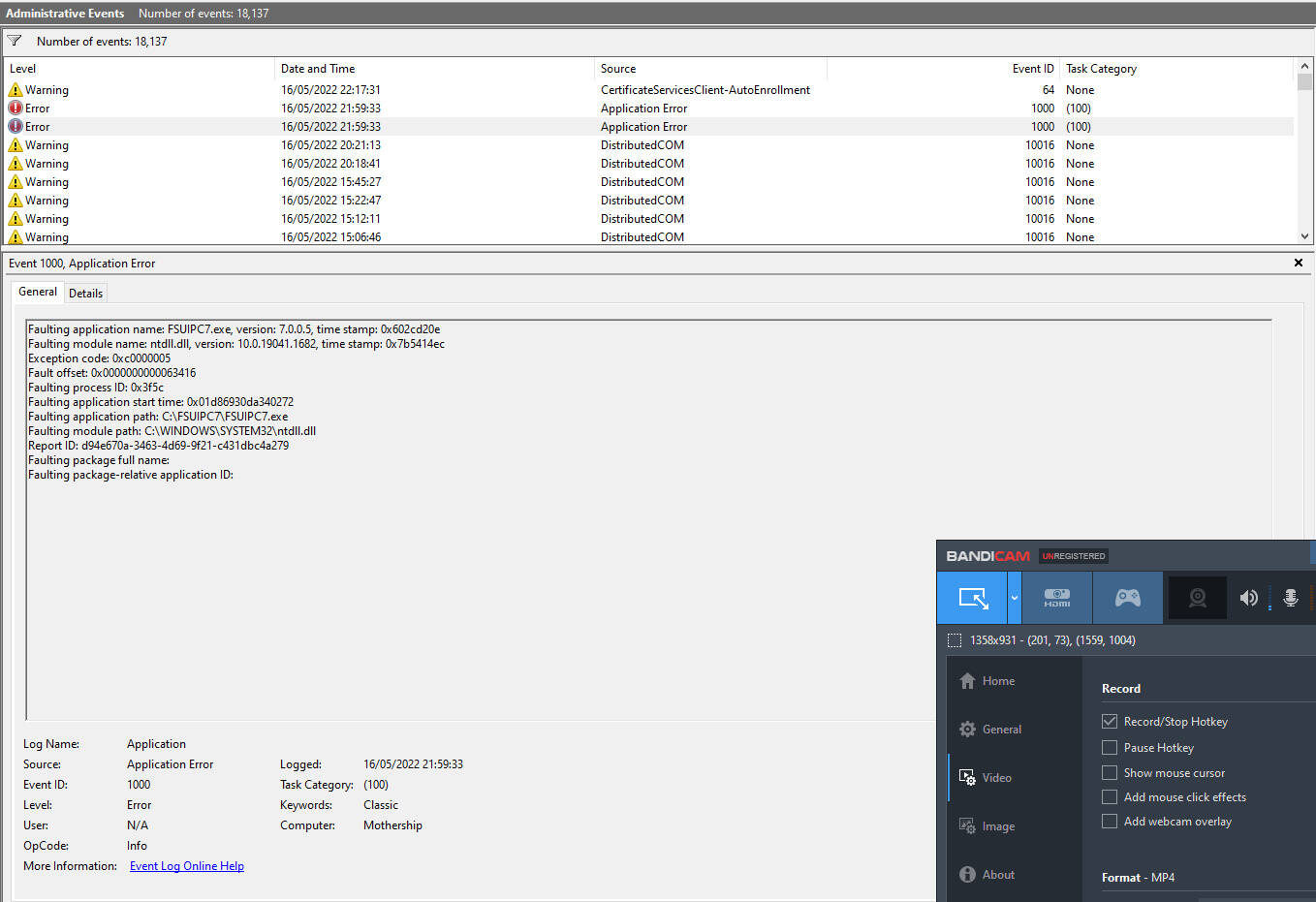 MSFS Application Error - memory could not be read - CTDs - Microsoft Flight Simulator Forums