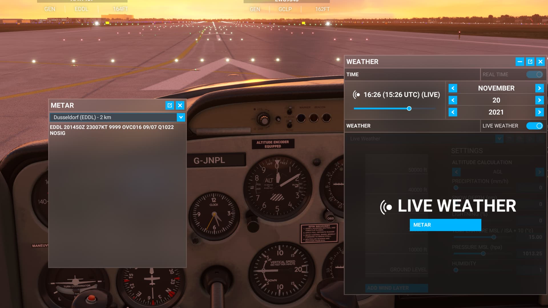 Altimeter is about 50 - 100ft too high when using live weather ...