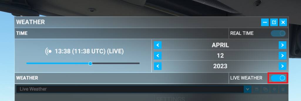 I can’t change the Weather inflight and before flight:( - Weather ...