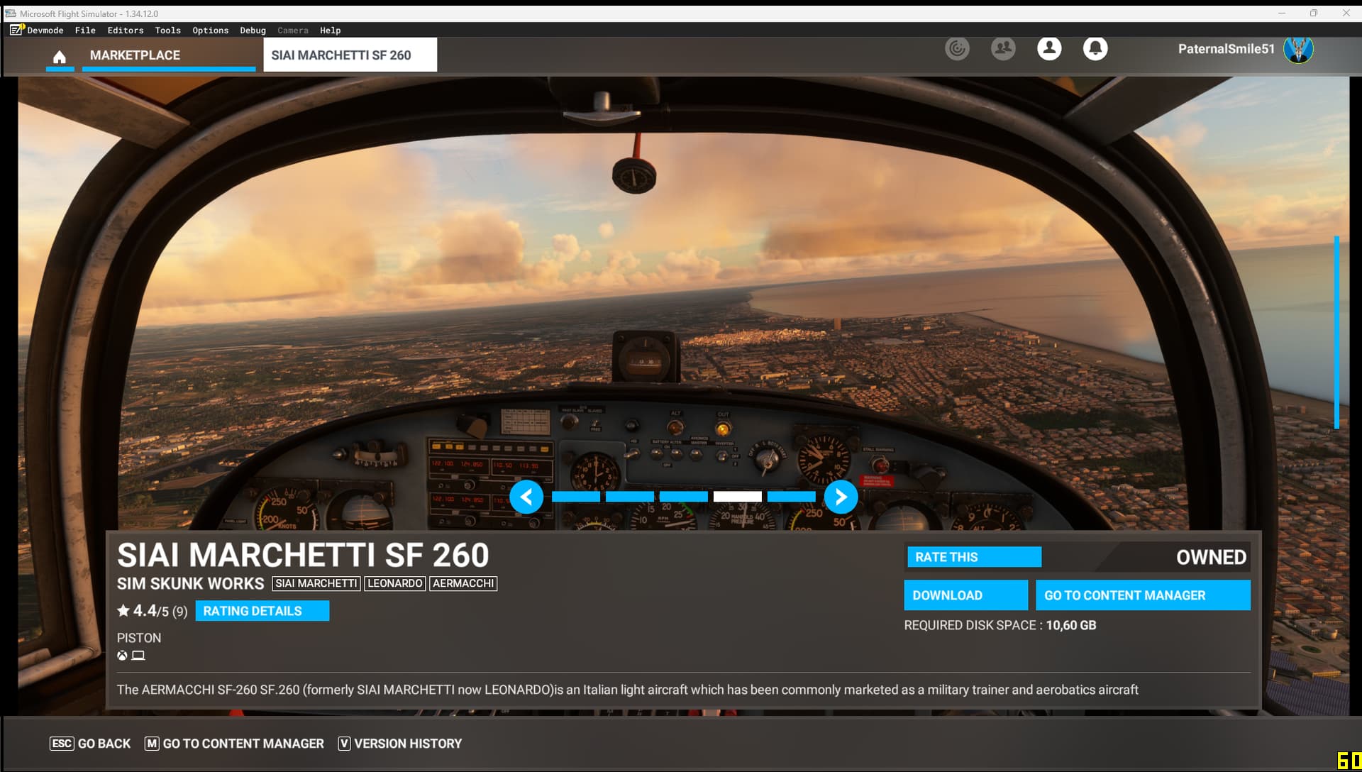 Sim Skunk Works Leonardo (SIAI Marchetti) SF-260 AM - #221 by PaternalSmile51 - Aircraft ...