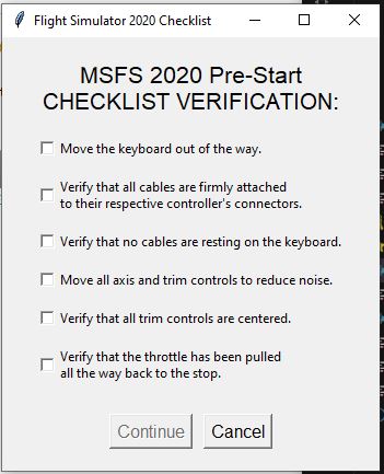 Small Pre-Launch "Checklist" program for FS-2020 and FS-2024 - Tools & Utilities - Microsoft ...