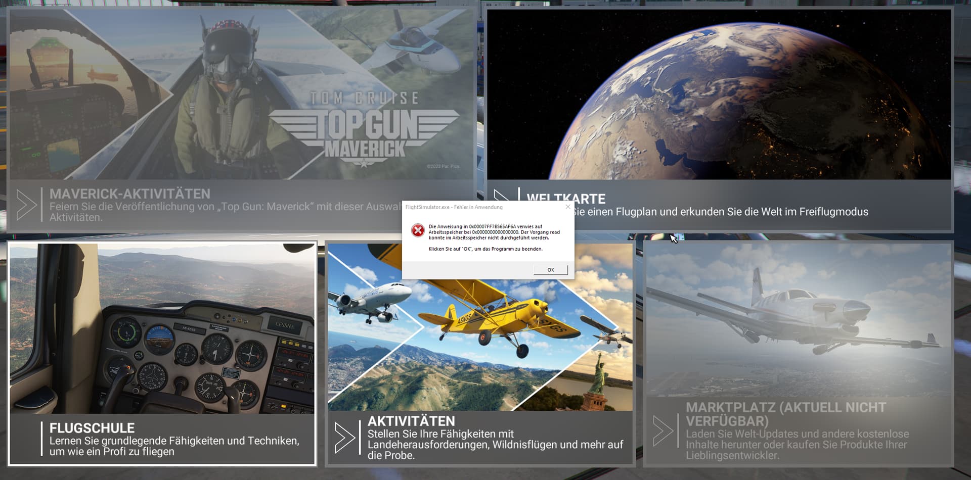MSFS Application Error - memory could not be read - Page 42 - Resolved - Microsoft Flight ...