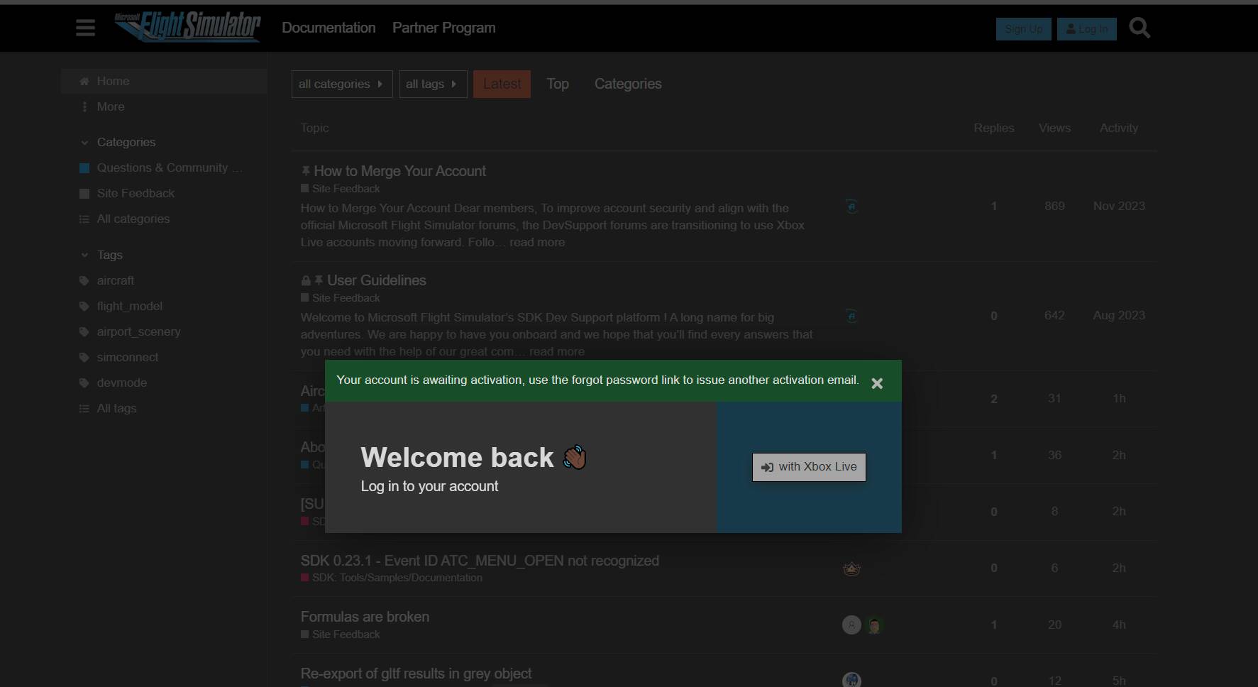 DevSupport login issue - SDK - Microsoft Flight Simulator Forums