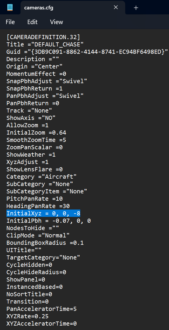 Changing external view camera.cfg - Hawk T1 - User Interface & Activities - Microsoft Flight ...