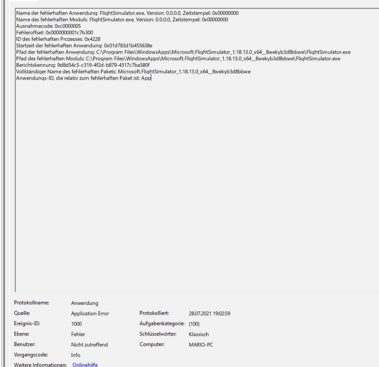 Crash While Loading Crashes Ctds Microsoft Flight Simulator Forums