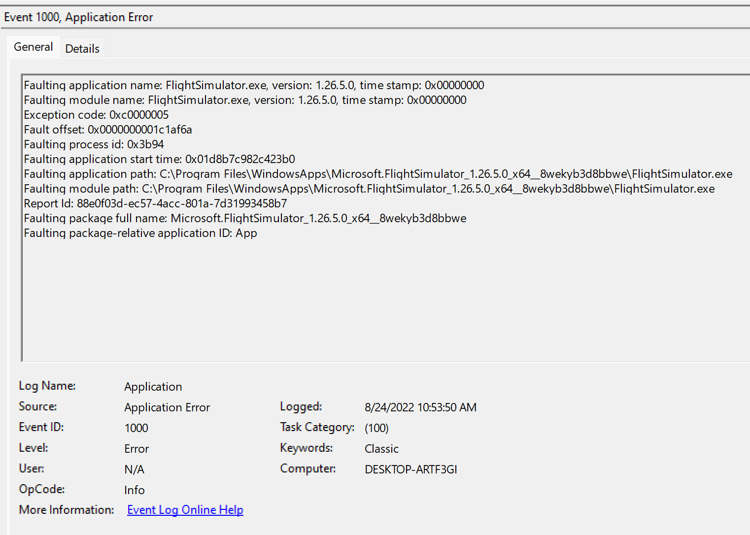 Having a CTD without error message, checked events viewer - Crashes (CTDs) - Microsoft Flight ...